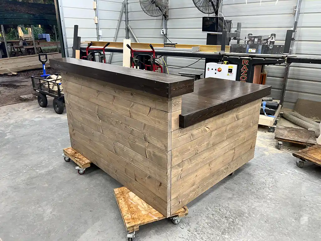 Hello Shabby 2 level, L shape – Reception Desk - foo-BARS