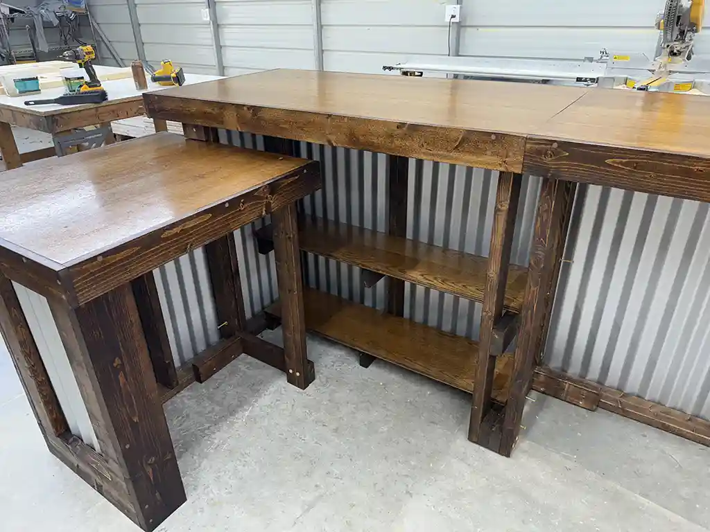 Metal Roy L Shape Sales Counter with ADA drop - foo-BARS